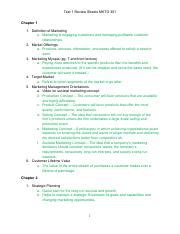Test Review Sheet MKTG Pdf Test Review Sheets MKTG Chapter Definition Of
