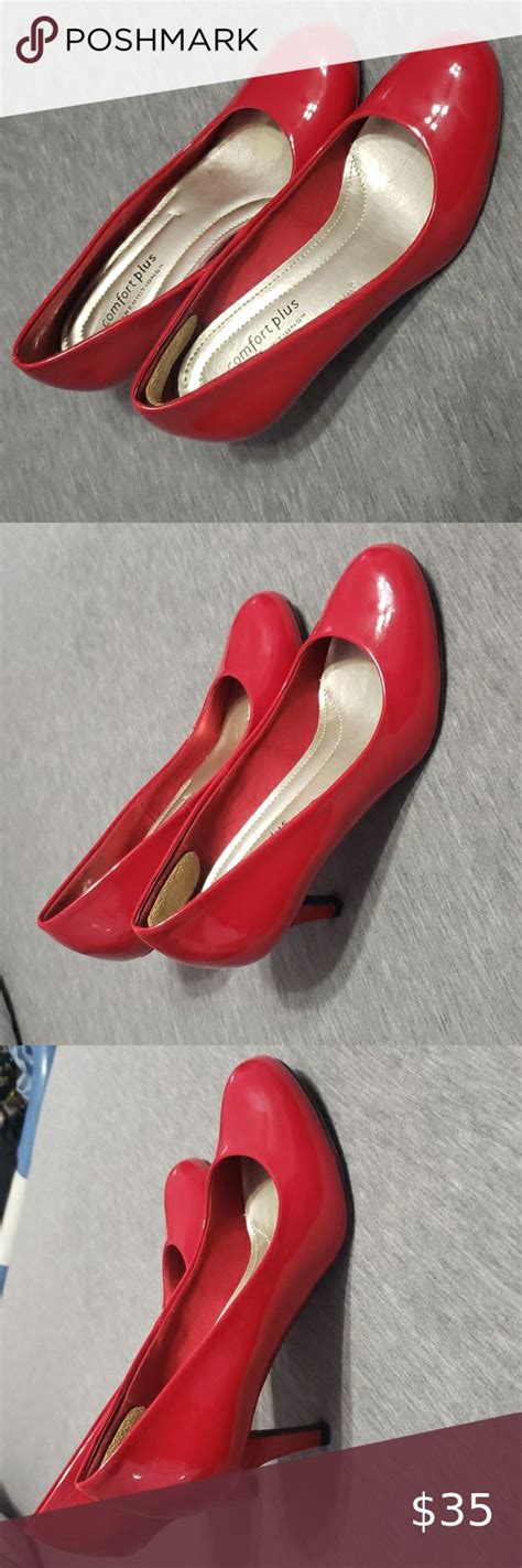 Comfort Plus Cherry Red Patent Leather Heels Pumps Red Patent Leather