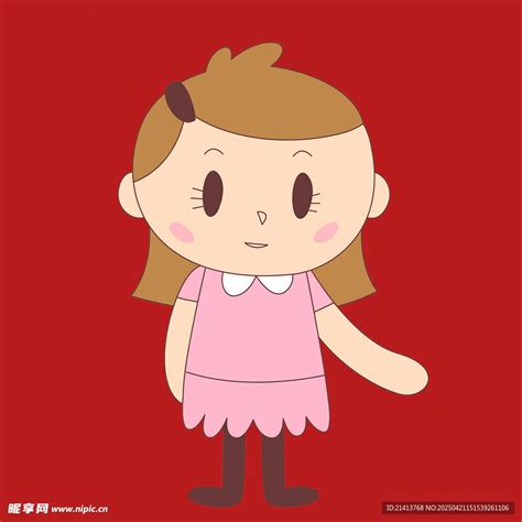 可爱小女孩卡通形象设计图 动漫人物 动漫动画 设计图库 昵图网