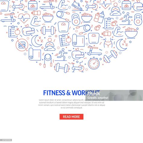 패턴과 피트니스 및 운동 관련 배너 디자인 현대 라인 스타일 아이콘 벡터 일러스트레이션 무게에 대한 스톡 벡터 아트 및 기타 이미지 무게 사람들 흑백 사진 Istock