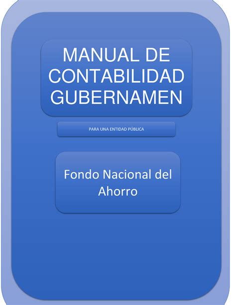 Actividad Manual De Contabilidad Gubernamental MANUAL DE CONTABILIDAD GUBERNAMEN TAL PARA