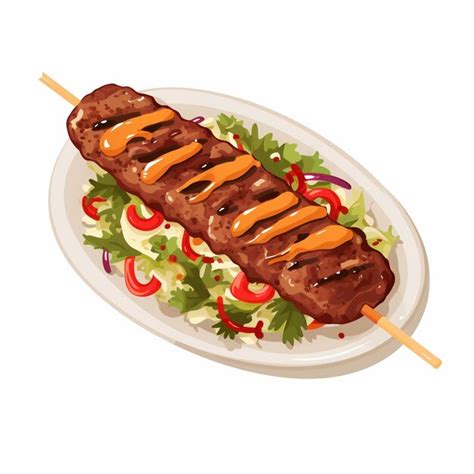 Premium Vector Food Meat Grill Restaurant Beef Kebab Vector Delicious