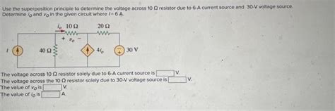 Solved Use The Superposition Principle To Determine The Chegg