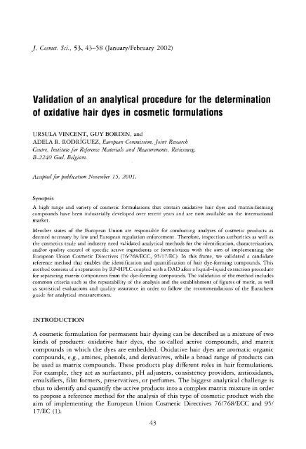 Validation Of An Analytical Procedure For The Determination Of