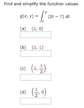 Solved Find And Simplify The Function Values G X Y Chegg Com