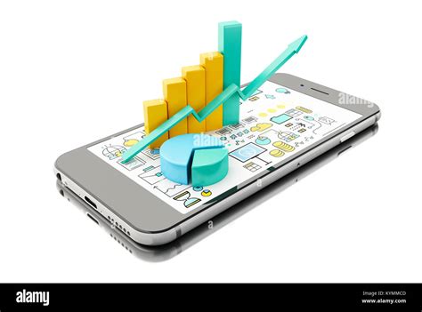 3d Illustration Bar Graph And Pie Chart On Smartphone Business Statistic Concept Isolated
