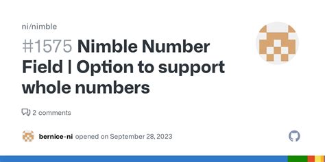 Nimble Number Field Option To Support Whole Numbers Issue