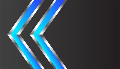 Abstract Blue Metallic Silver Glossy Arrow Direction On Black Design Modern Futuristic
