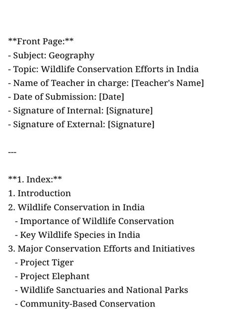 Geography Project Class 10 Second Semester Pdf Conservation Biology Tiger