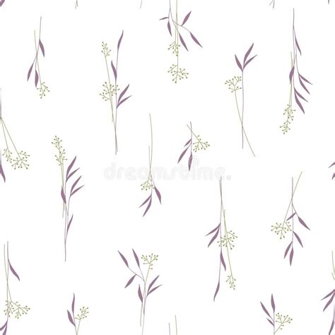 Seamless Pattern With Beautiful Plants Perfect For Textiles Stock