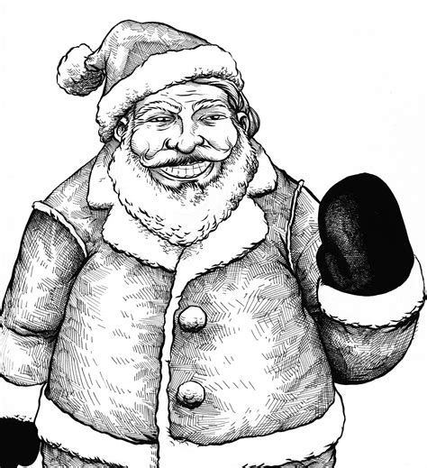 Santa Claus Pencil Sketch Capturing The Magic Of Christmas With