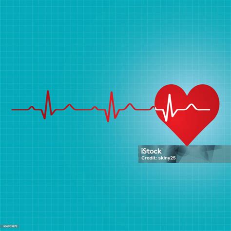 Red Heart With Ekg Medical Design Stock Illustration Download Image
