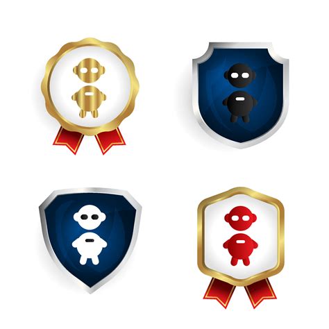Abstract Chat Bot Badge And Label Collection 25845456 Vector Art At