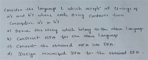 Solved Consider The Language L ﻿which Accepts All Strings Of