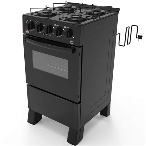 Cocina A Gas Tokyo Dallas Glass Negra 4h C Encendido Horno Limpia Facil