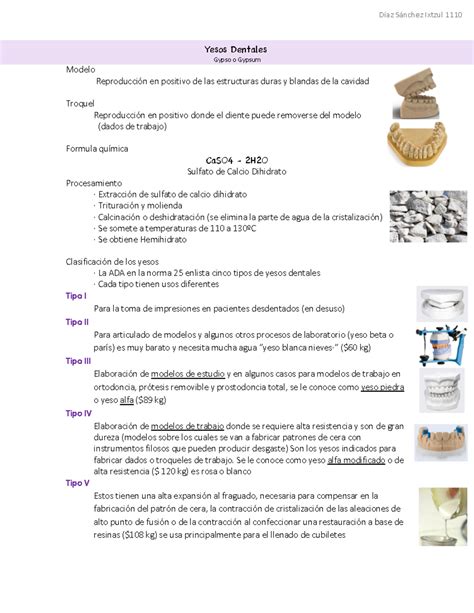 Yesos dentales Gypso o Gypsum Modelo Reproducción en positivo de las