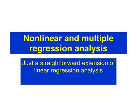 Ppt Nonlinear And Multiple Regression Analysis Powerpoint