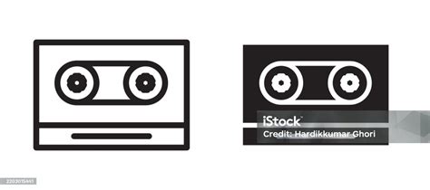 Casset Vectorste Tape Icons In Thin Line Black Color Stock Illustration Download Image Now