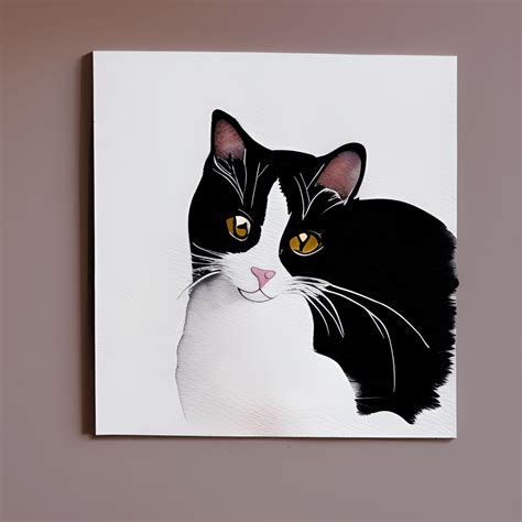Tuxedo Cat Watercolor Signage · Creative Fabrica