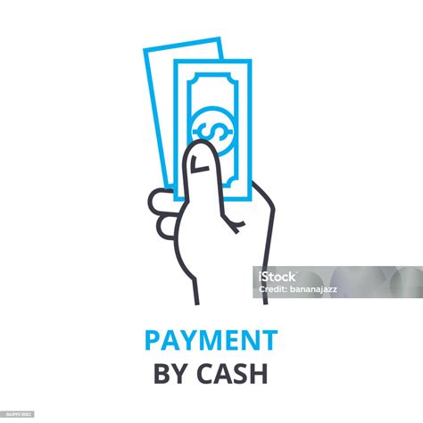 Paiement Par Le Concept De Trésorerie Icône De Contour Signe Linéaire