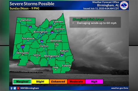 Marginal Risk For Severe Weather On Sunday