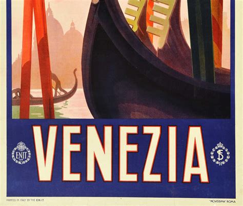 Original Vintage Enit Travel Poster Venezia Venice Italy Grand Canal