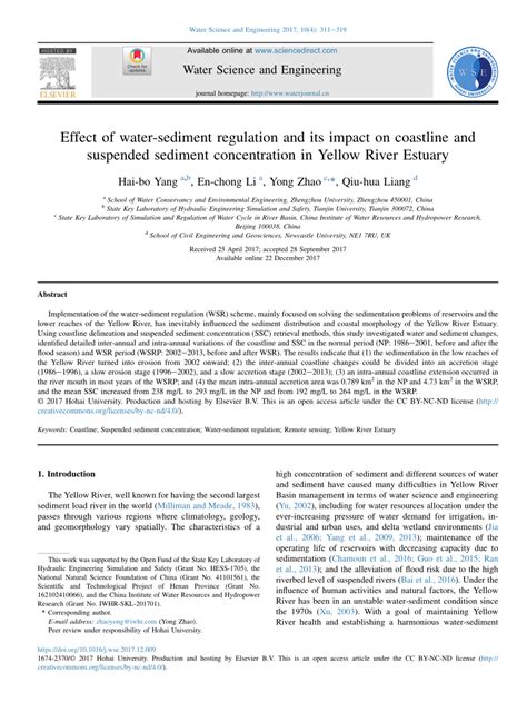 PDF Effect Of Water Sediment Regulation And Its Impact On Coastline And Suspended Sediment
