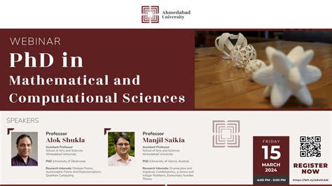 Phd In Mathematical And Computational Sciences Webinar Ahmedabad University