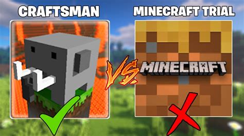Craftsman Vs Minecraft Trial Craftsman Vs Mcpe Trial Youtube