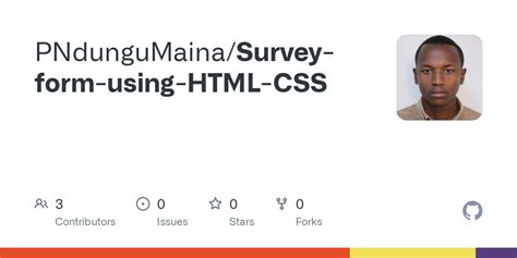 GitHub PNdunguMaina Survey Form Using HTML CSS