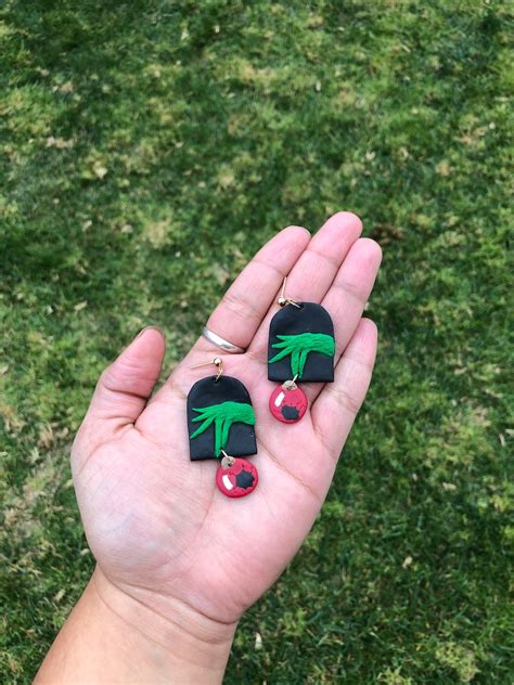 Grinch Polymer Clay Earrings Etsy