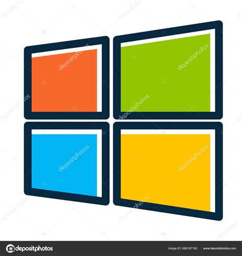 Windows Vector Thick Line Filled Dark Colors Icons Personal Commercial Stock Vector By IYIKON