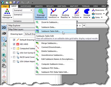 Subbasin Table Edit Command Civilgeo Knowledge Base