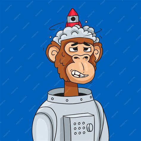 Free Vector Hand Drawn Nft Style Ape Illustration