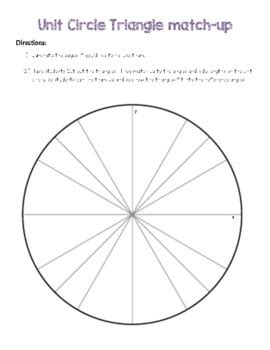 Unit Circle Special Right Triangle Match Up By Dana Kick TPT