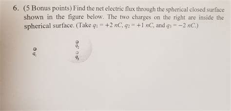 Solved Bonus Points Find The Net Electric Flux Through Chegg