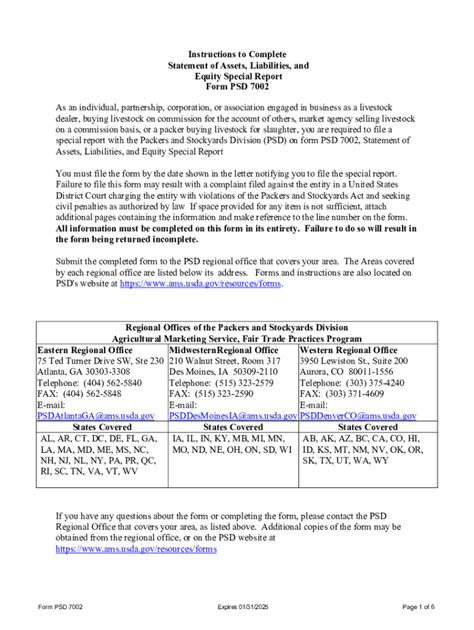 Fillable Online Instructions To Complete Statement Of Assests