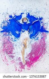 Blue Angel Nude Body Paint Royalty Free Images Stock Photos