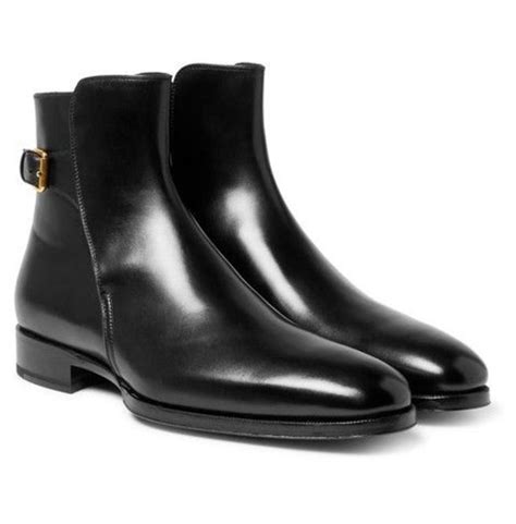 New Handmade Men Black Ankle High Boot Leather Boot Rebelsmarket