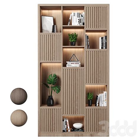 Стеллаж Стеллаж 3d Модель Макет шкафа Кафе дизайн интерьера Дизайн книжной полки