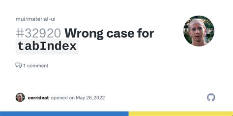 Wrong Case For `tabindex` · Issue 32920 · Muimaterial Ui · Github