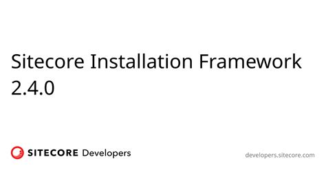Sitecore Installation Framework 240
