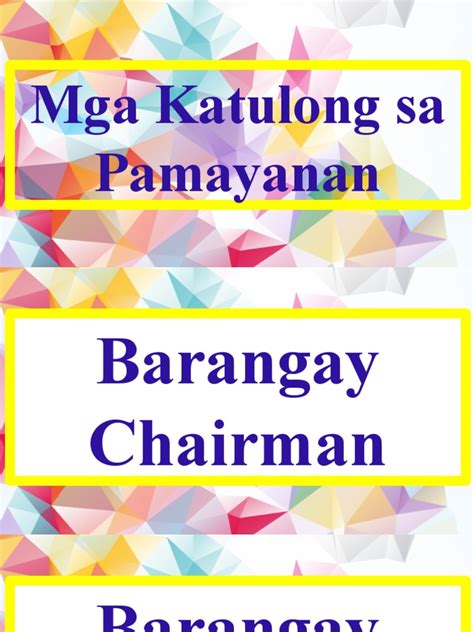 Mga Katulong Sa Pamayanan Pdf