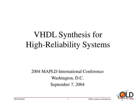 Ppt Vhdl Synthesis For High Reliability Systems Powerpoint