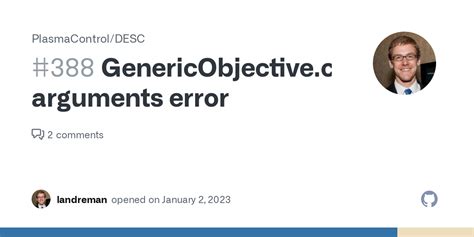 GenericObjective Compute Arguments Error Issue 388 PlasmaControl