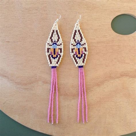 Bug Long Seed Beaded Earringsbeetle Tassel Earringsdrop Earrings