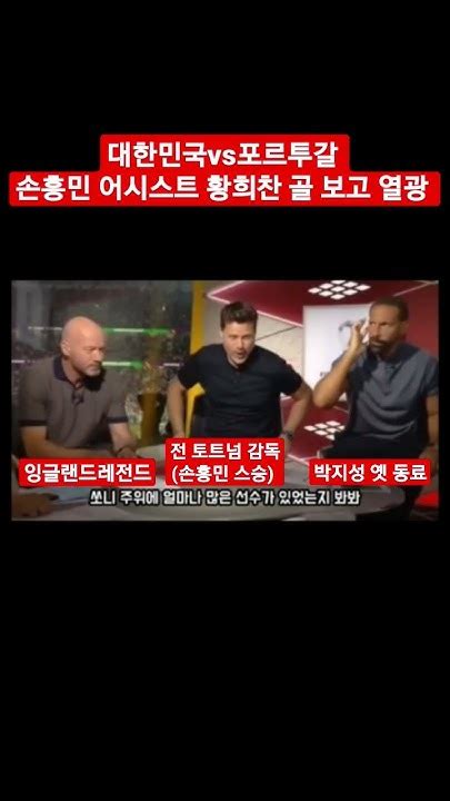 대한민국vs포르투갈 대한민국 골 보고 열광하는 시어러포체티노퍼디난드 Alan Shearer Pochettino Rio