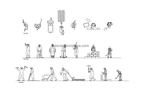Construction Workers Free Cad Drawings