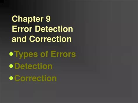 Ppt Chapter 9 Error Detection And Correction Powerpoint Presentation
