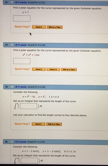 Solved Find A Polar Equation For The Curve Represented By